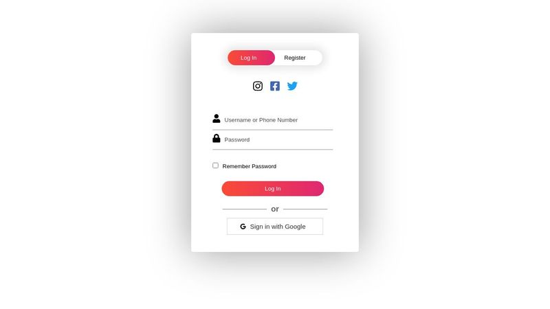 CodePen Home Cool Login & Registration Page Using CSS