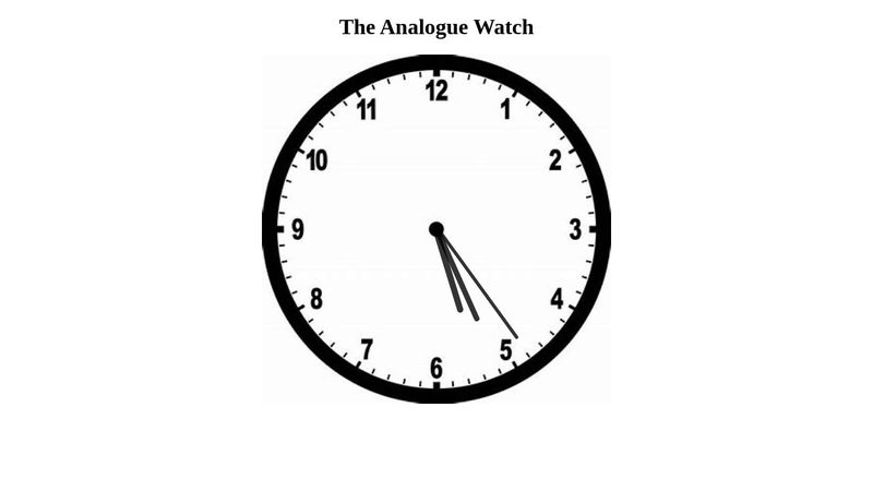 Class 17 : Analog Clock