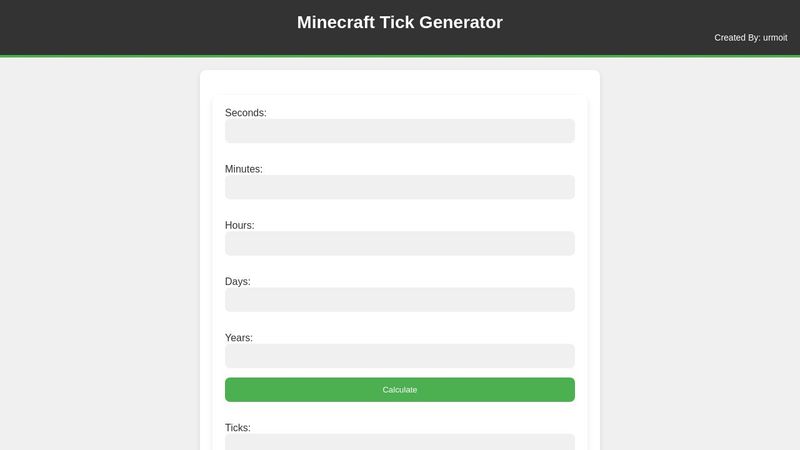 minecraft tick calculator modern gui