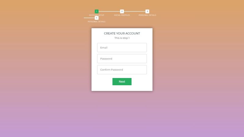 Multi Step Form with Progress Bar using jQuery and CSS3