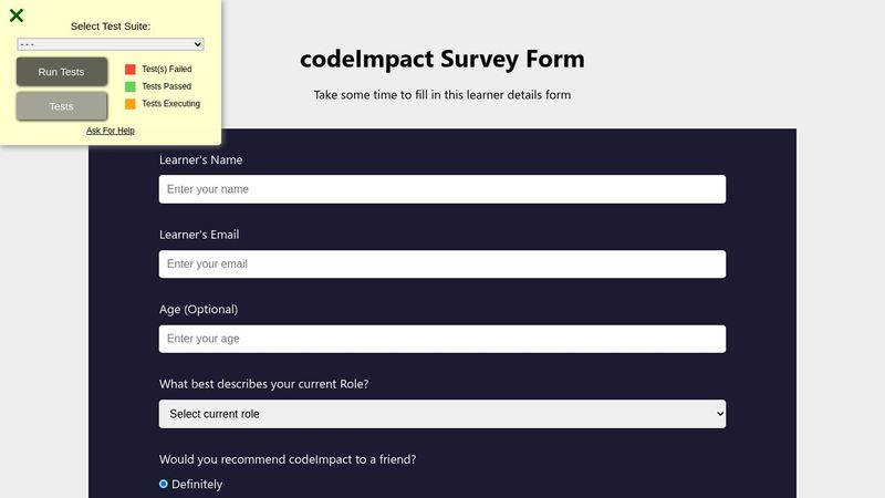FreeCodeCamp - Survey form