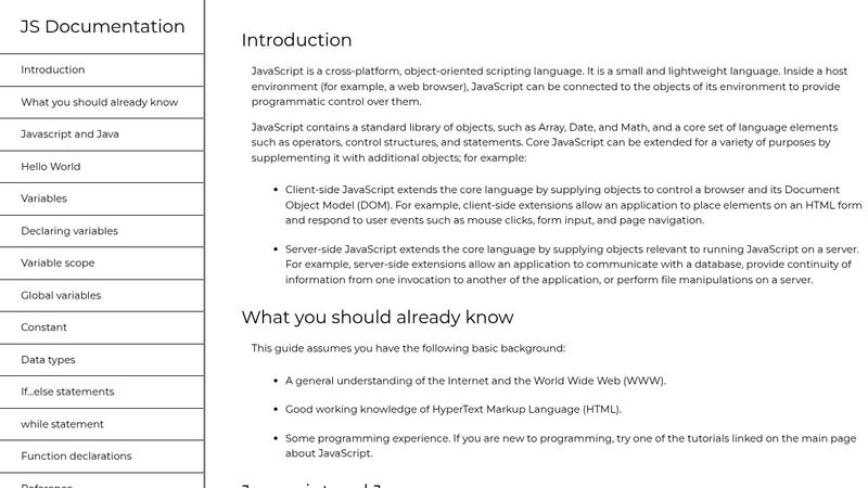 Technical Documentation - JavaScript