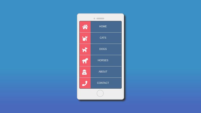 Mobile Phone Button Navigation (Pure CSS)