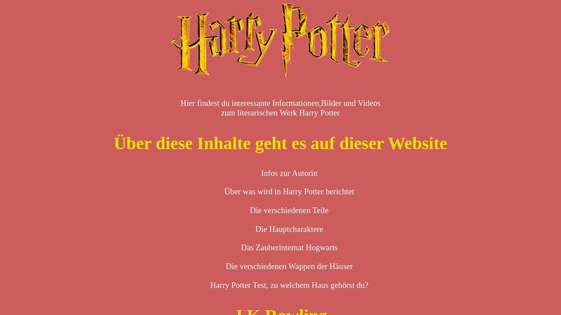 harry potter website