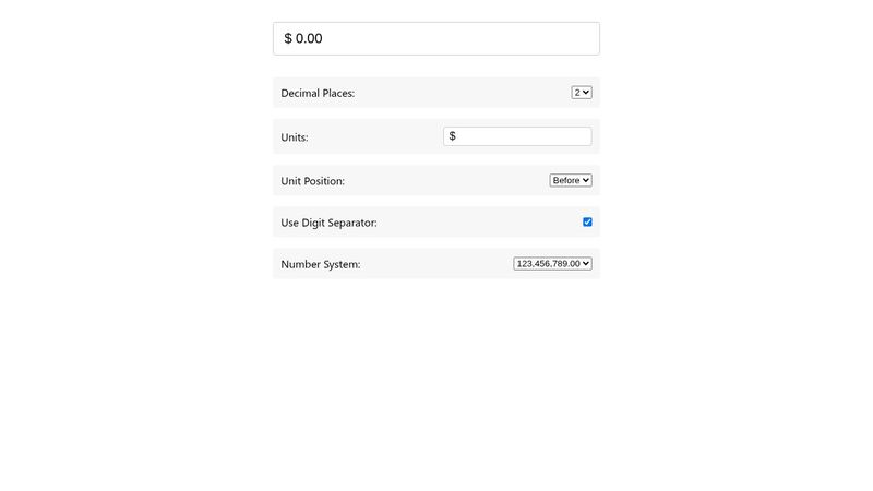 Fixed Decimals Flexible Custom Input