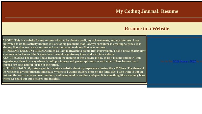 Coding Journal DIAZ