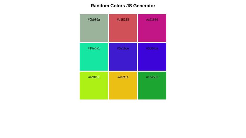 Random Colors JS Generator