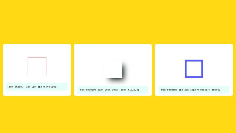 CSS Box-shadows: 3 examples