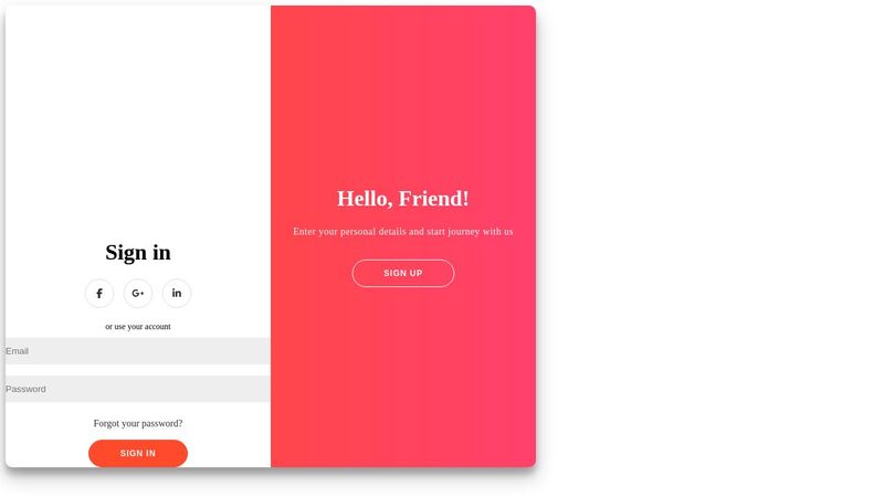 double slider sign-in and sign-up form