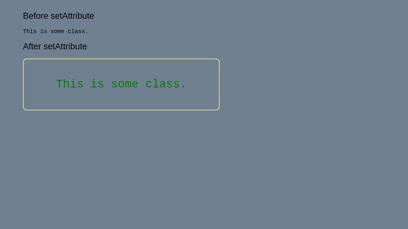 JavaScript setAttribute()