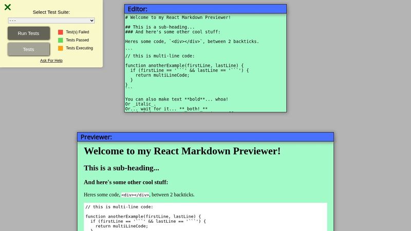 Markdown Previewer React