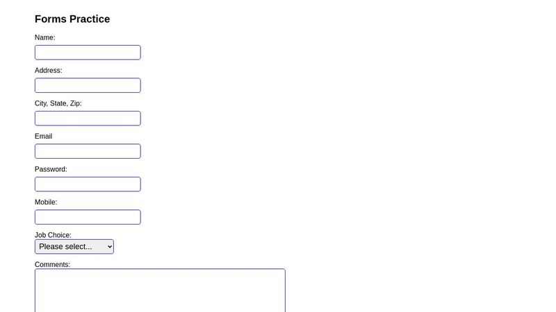 Lab #36 - JavaScript Forms & Validation Practice