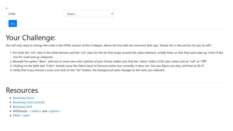 Code Challenge: Bootstrap Form