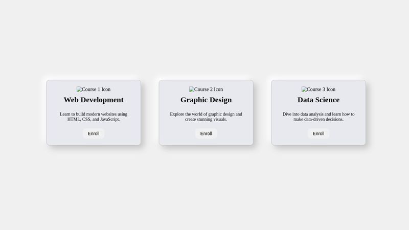 Neumorphic Course Cards html css