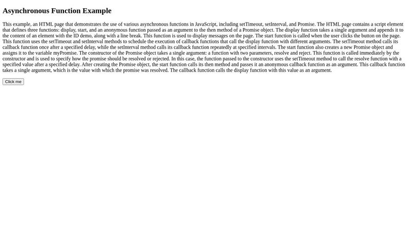 Asynchronous Functions