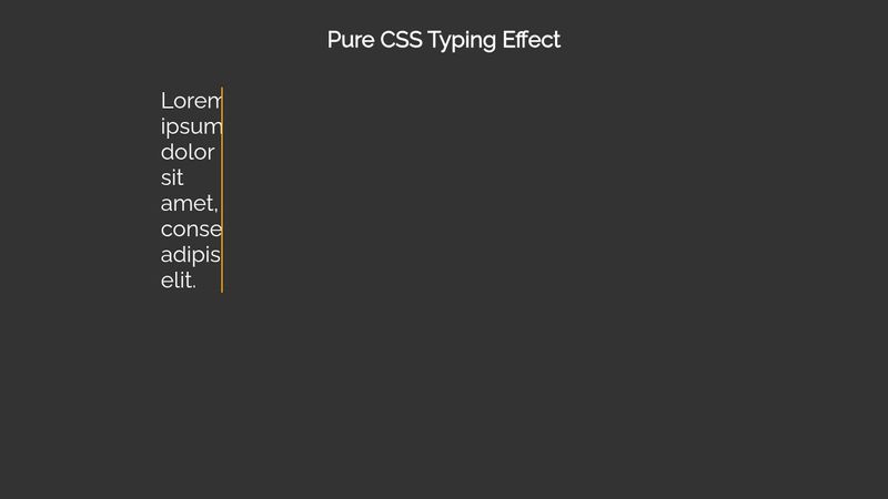 Pure CSS Typing Effect