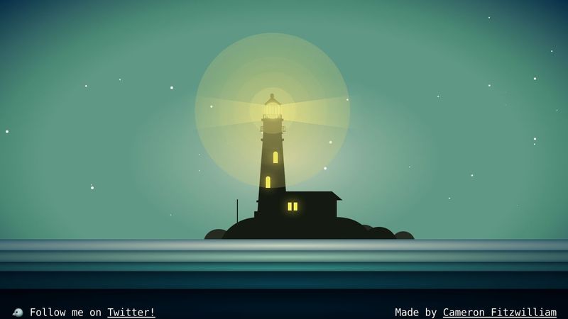 Lighthouse at Night | HTML + CSS + ParallaxJS