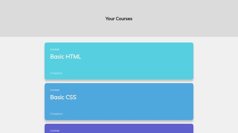 Fully Functional Courses UI