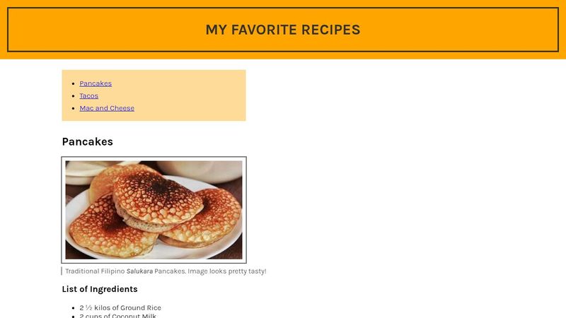 HTML5 & CSS Fundamentals - Recipe Project - Module 3