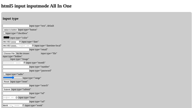 html5 input inputmode All In One