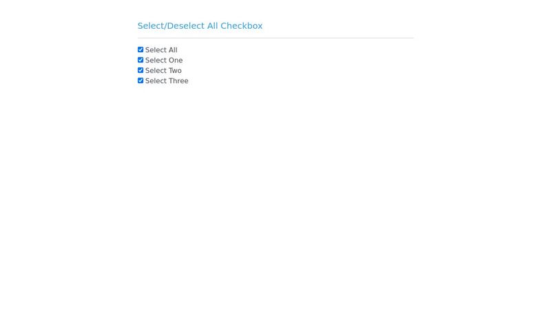 Select / Deselect Checkbox
