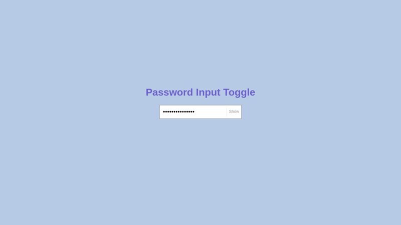 Password Input Toggle