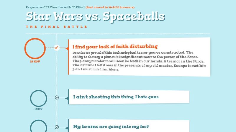Responsive CSS Timeline with 3D Effect