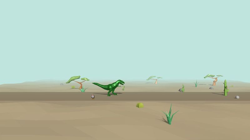 Three.js Chrome Dinosaur 3D game. (WIP)