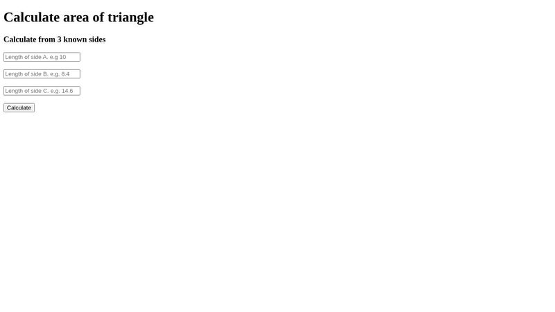JS: Triangle Area Calculator Exercise