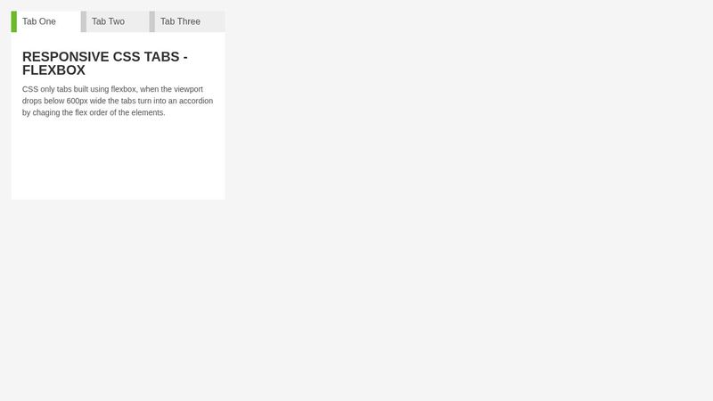 Responsive Flexbox Tabs / Accordion - CSS Only