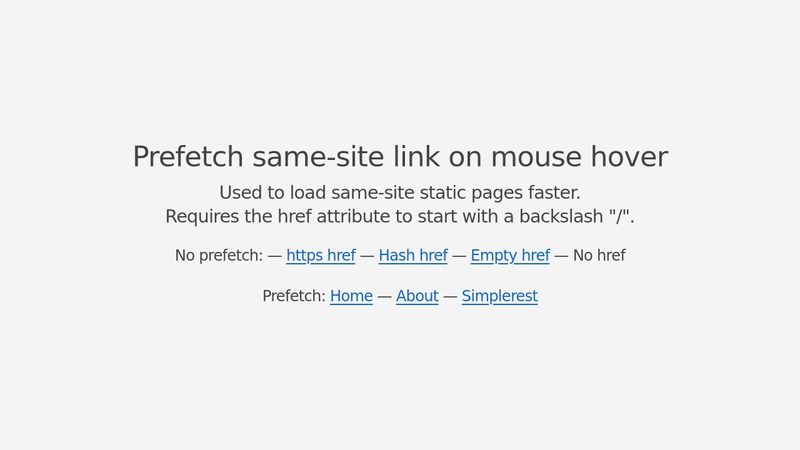[Performance] Prefetch same-site link HTML upon mouse hover for faster page loads