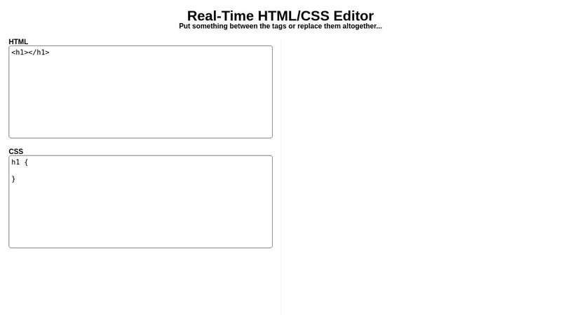 Real-Time HTML/CSS Editor