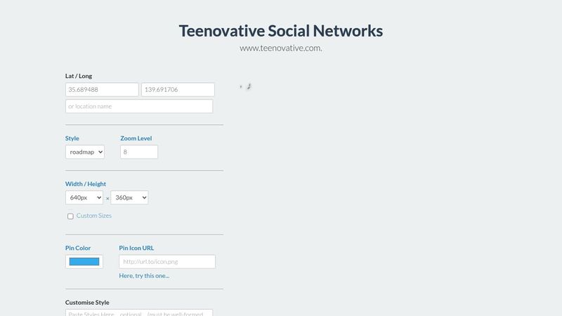 Google Maps Static Map Generator