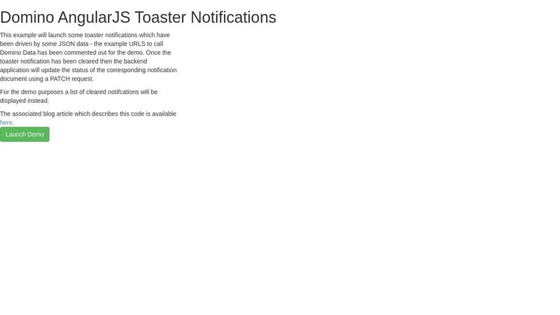 AngularJS & Domino Toaster Notifications