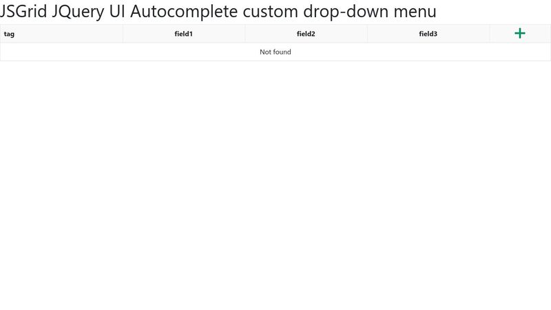 JSGrid JQuery UI Autocomplete custom drop-down menu