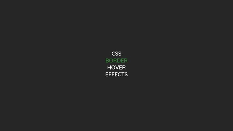 CSS3 Draw Border Animation On Hover