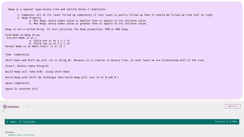 Heap: Min Heap Implementation: Easy
