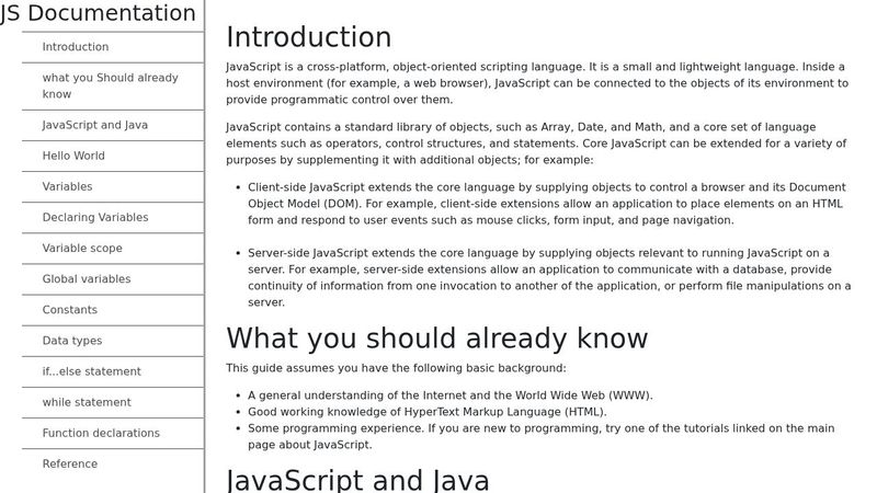 JS Documentation