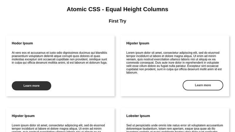 Equal Height Column Responsive Flex