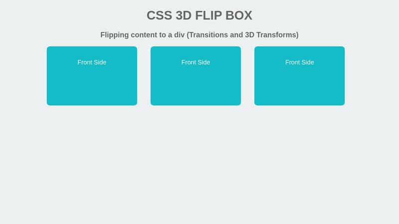 CSS 3D Flip Box