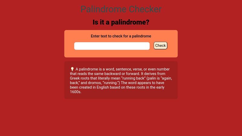 Palindrome Checker