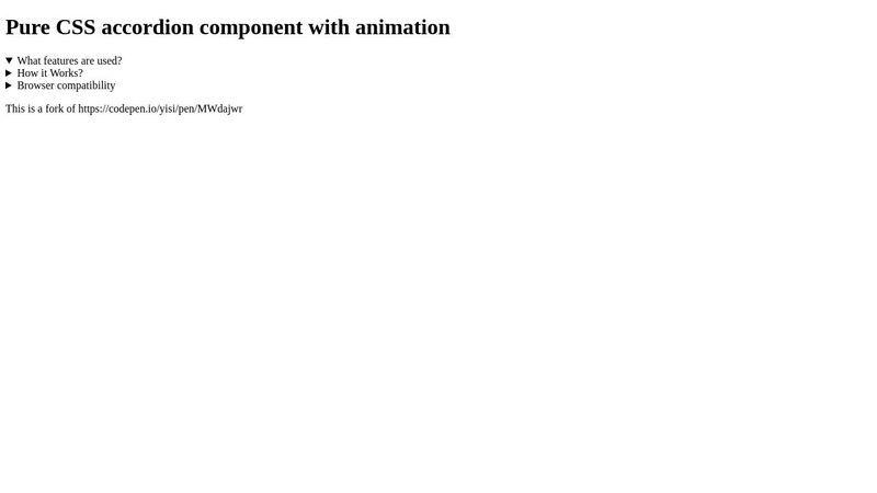 Pure CSS animated accordion