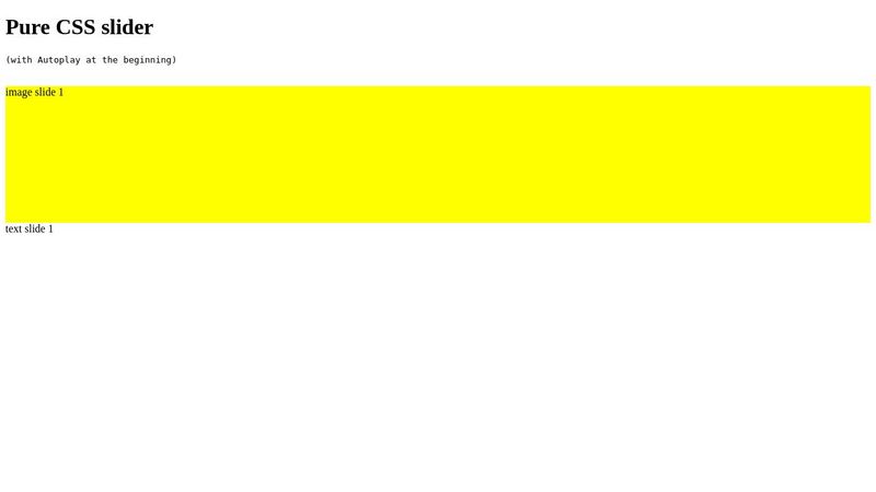 Pure CSS slider with autoplay