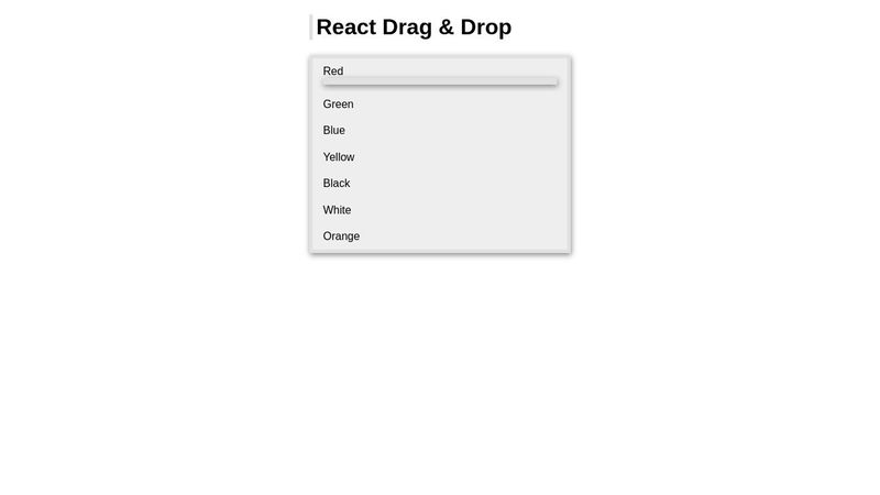 React Drag & Drop List