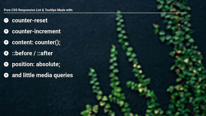 Pure CSS Responsive List & Tooltips