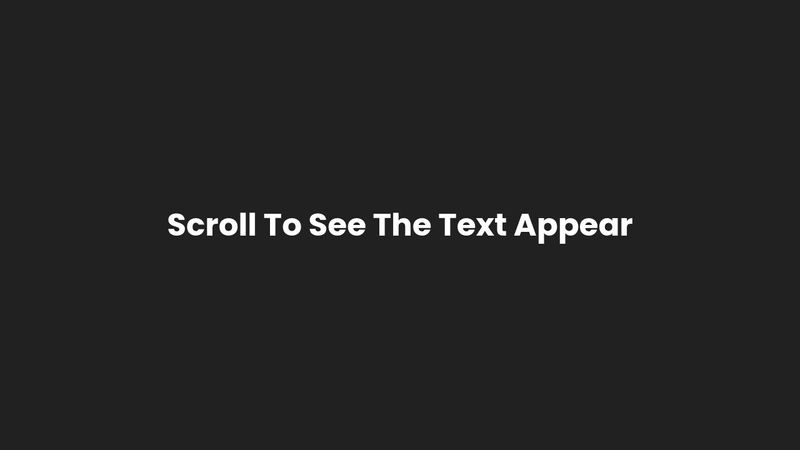 On Scroll Appear Effect