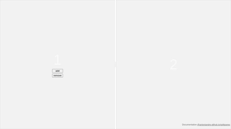 Splitpanes for Vue JS - issue #52 & #65 - removing panes