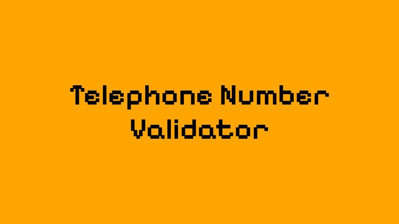 freeCodeCamp JavaScript Algorithm and Data Structures "Telephone Number Validator"