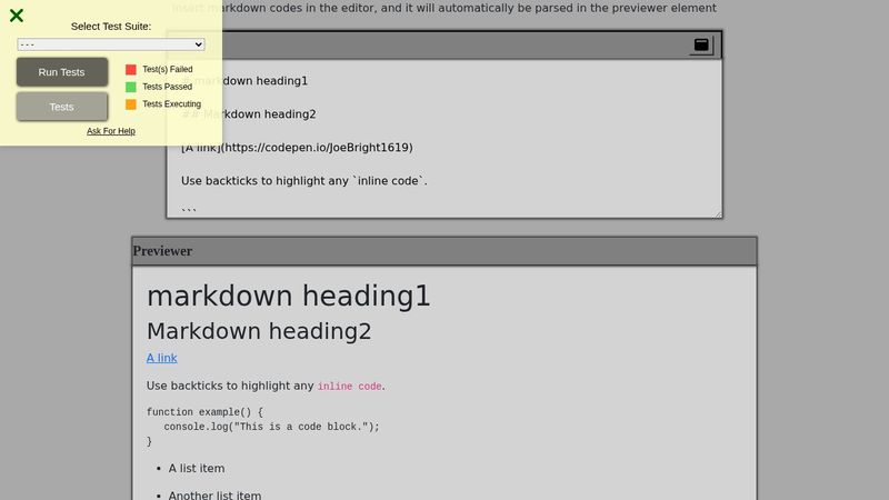 Markdown Previewer with react-redux
