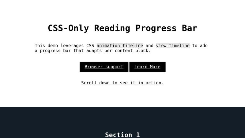 CSS-Only Reading Progress Bar